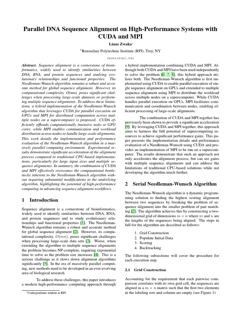 Parallel Dna Paper | PDF | Sequence Alignment | Thread (Computing)