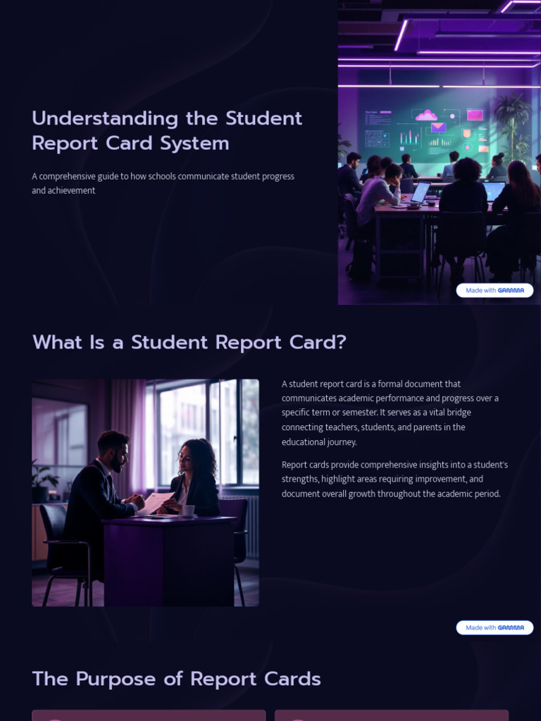 Student Report Card System Explained | PDF | Teachers | Learning