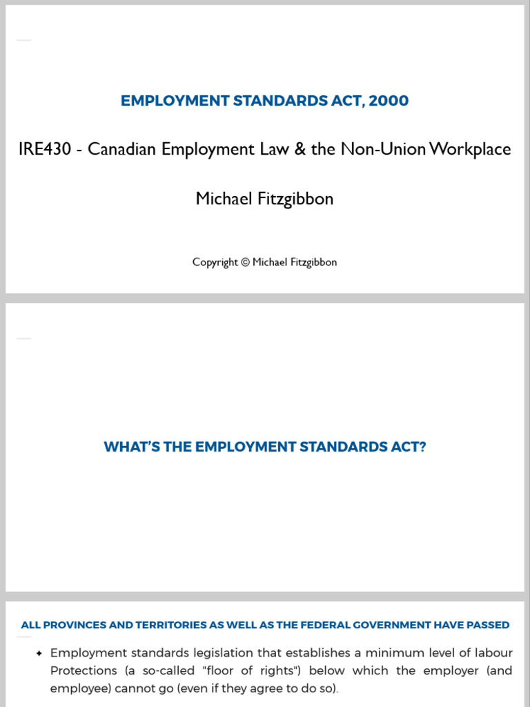 Understanding Ontario's Employment Standards Act | PDF | Employment ...