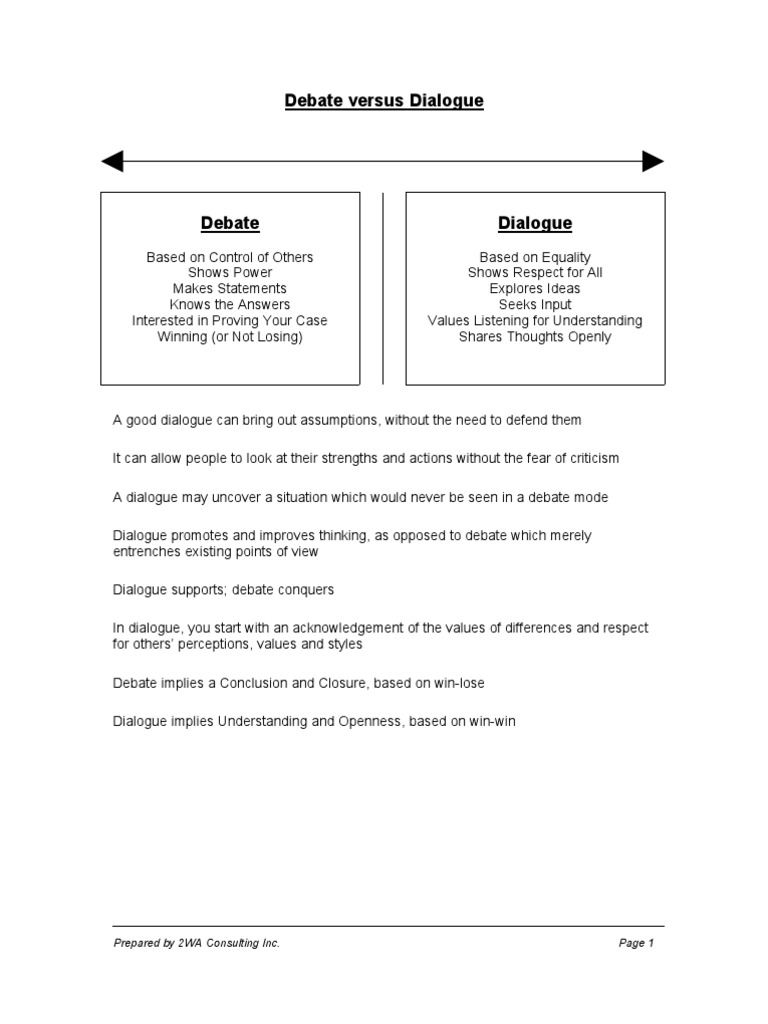 Debate vs. Dialogue: Key Differences | PDF