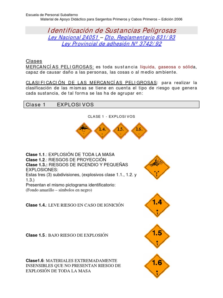 Clasificación de Sustancias Peligrosas | PDF | Contaminación | Organismos