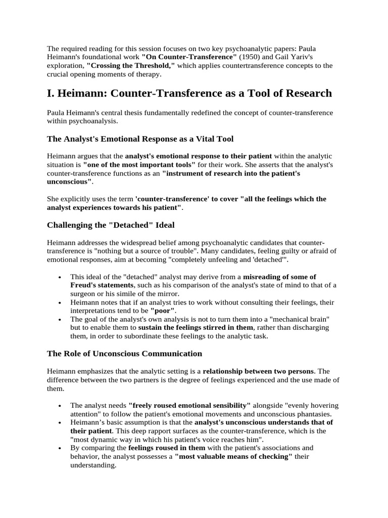 Counter-Transference in Therapy Insights | PDF | Psychoanalysis ...