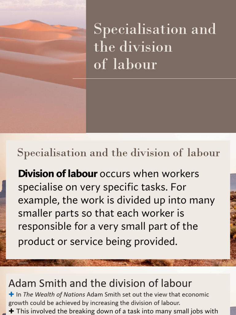 Specialisation and The Division | PDF | Division Of Labour | Labour ...