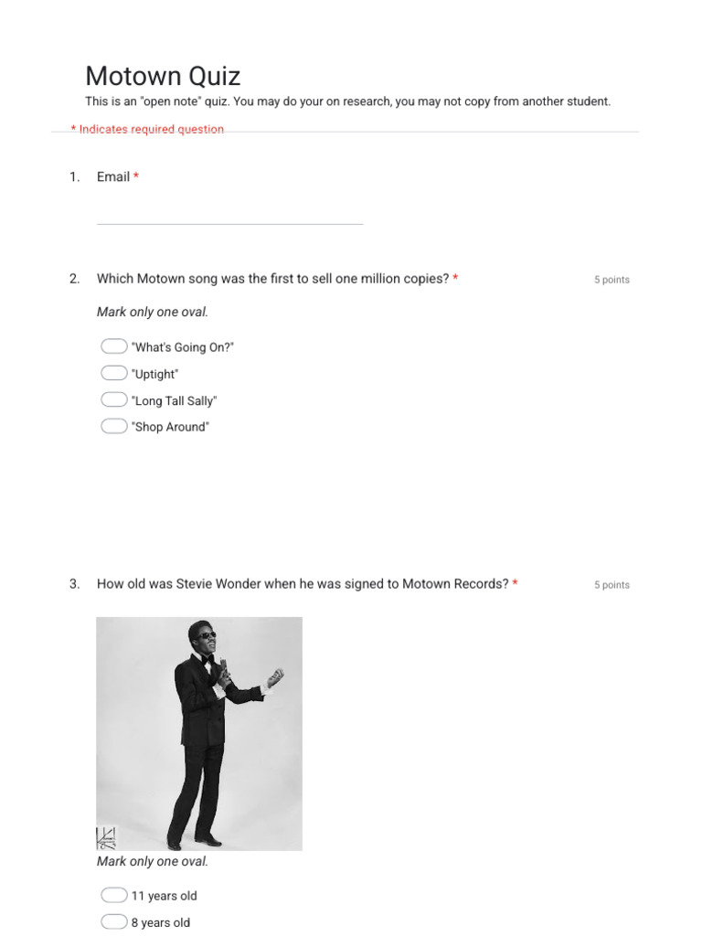 Motown Quiz: Test Your Knowledge | PDF | Motown | Soul Music