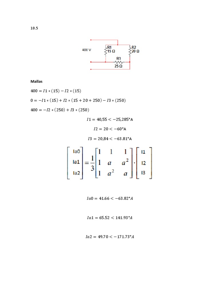 ejercicios componentes simétricas
