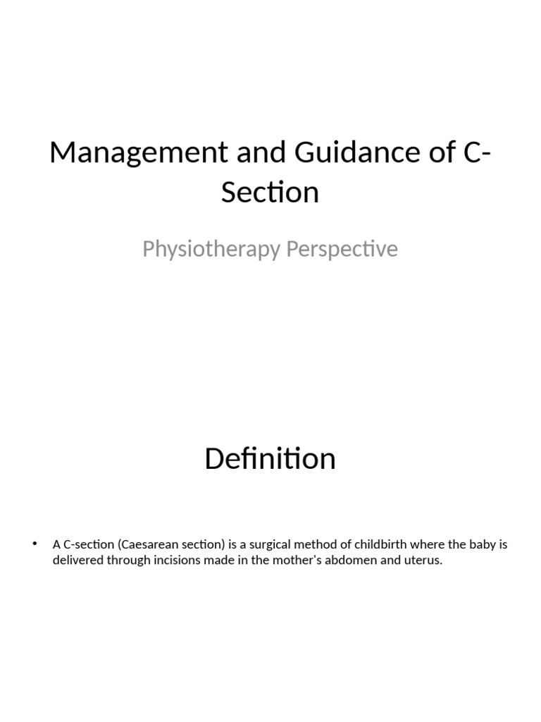 C Section Management Guidance Pro | PDF