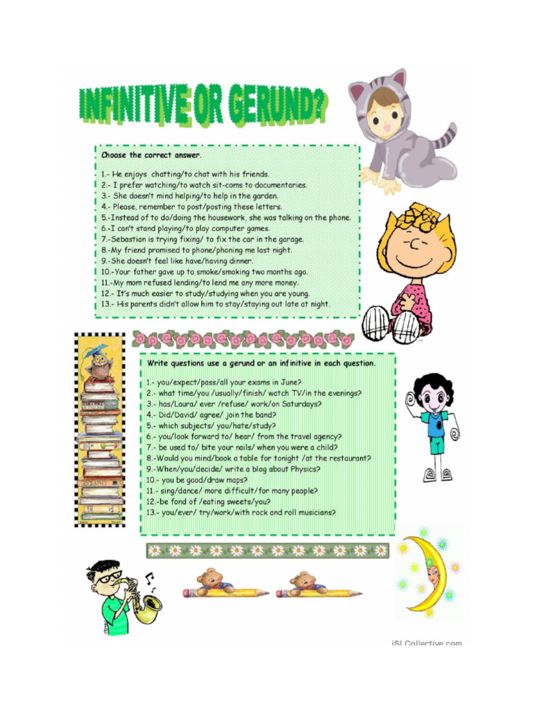 Gerund Infinitives 3 | PDF