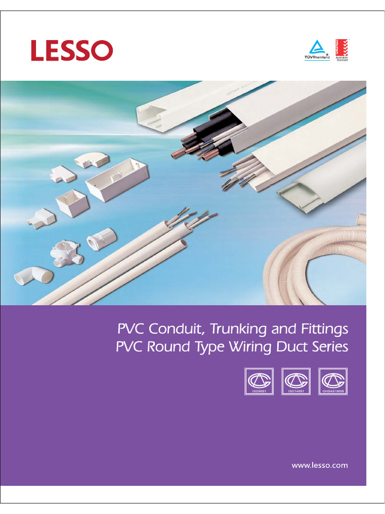 LESSO PVC Conduit，Trunking and Fittings，PVC Round Type Wiring Duct ...