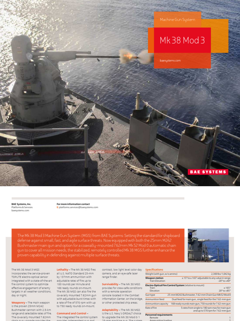 Mk 38 Mod 3 MGS | PDF | Military Technology | Projectile Weapons