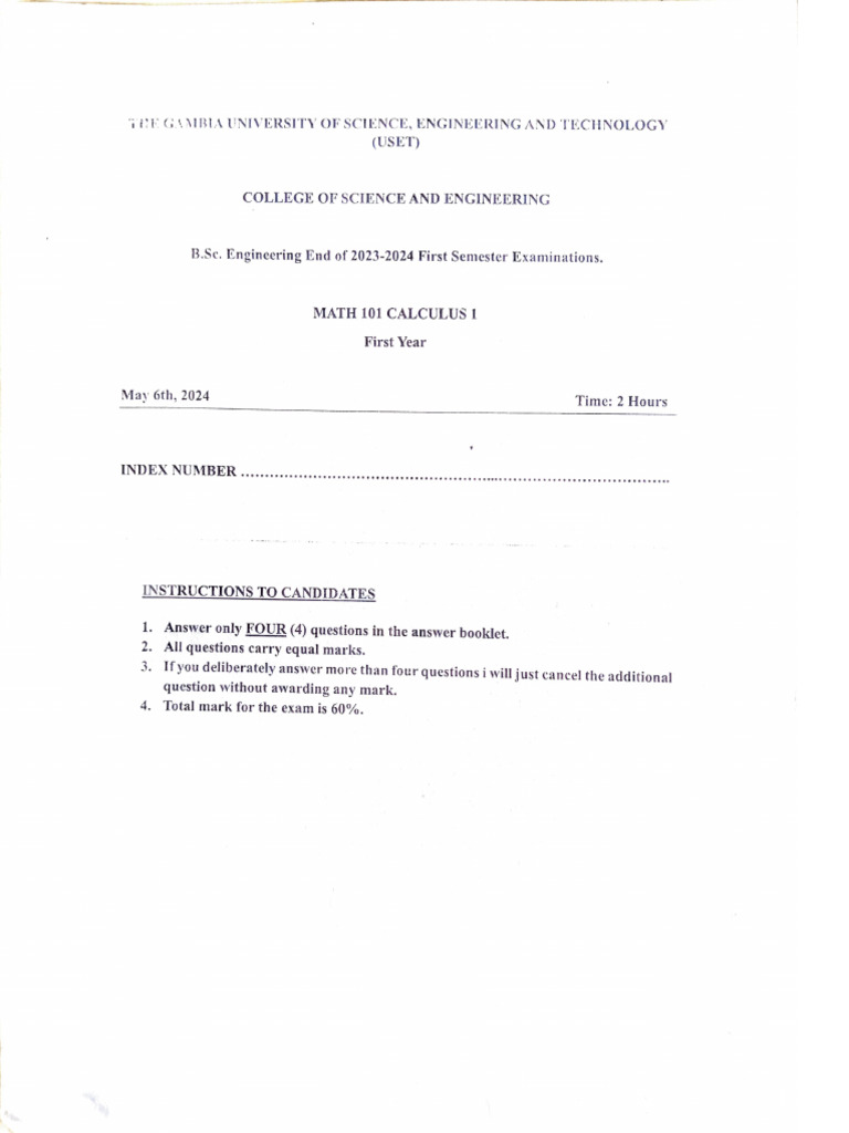 Calculus (1) Final Exam 2024 | PDF | Acceleration | Classical Mechanics