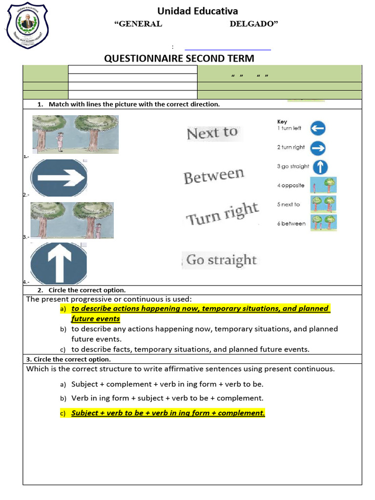 English Questionnaire for 10th Grade | PDF | Language Families | Syntax