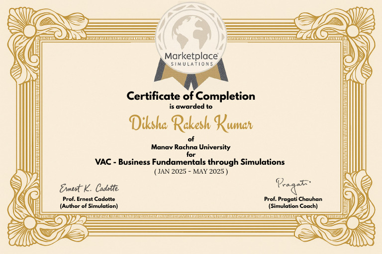 VAC Certificate's (Diksha Rakesh Kumar) | PDF