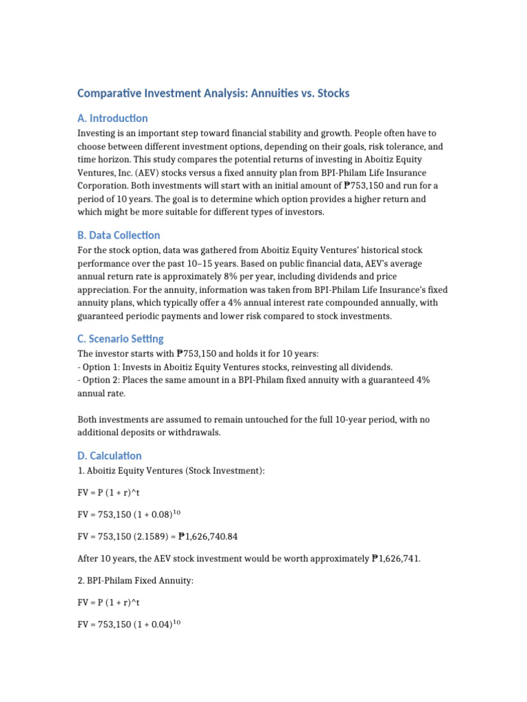 Comparative_Investment_Analysis_Annuities_vs_Stocks (2) | PDF ...