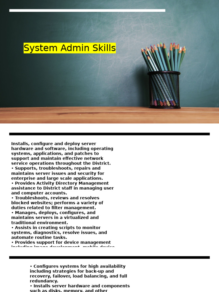 Sys Admin Skill | PDF