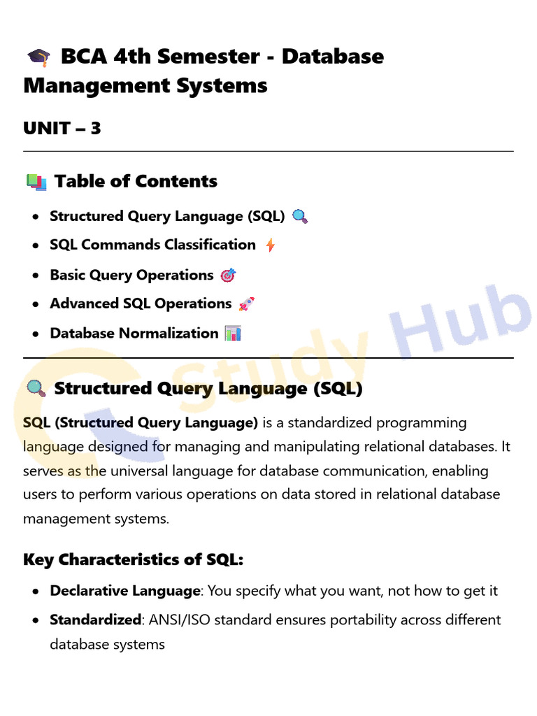 DBMS UNIT - 3 | PDF | Databases | Sql