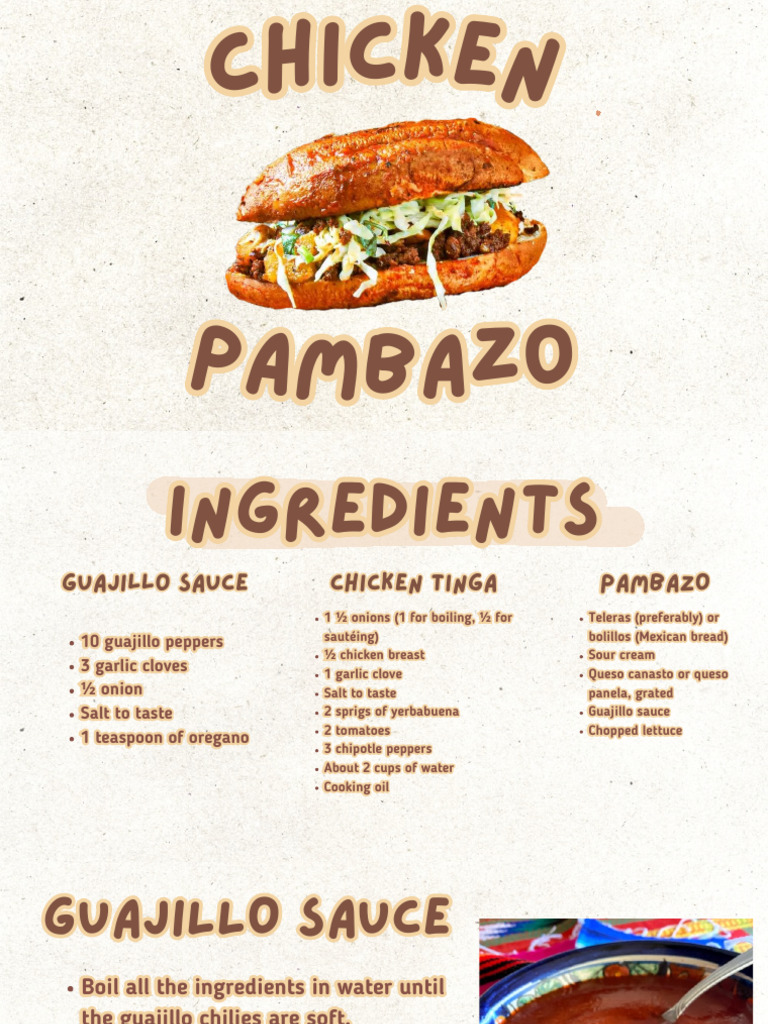 Chicken Pambazo Recipe - Food, Measurements, Linkers | PDF | Chili ...