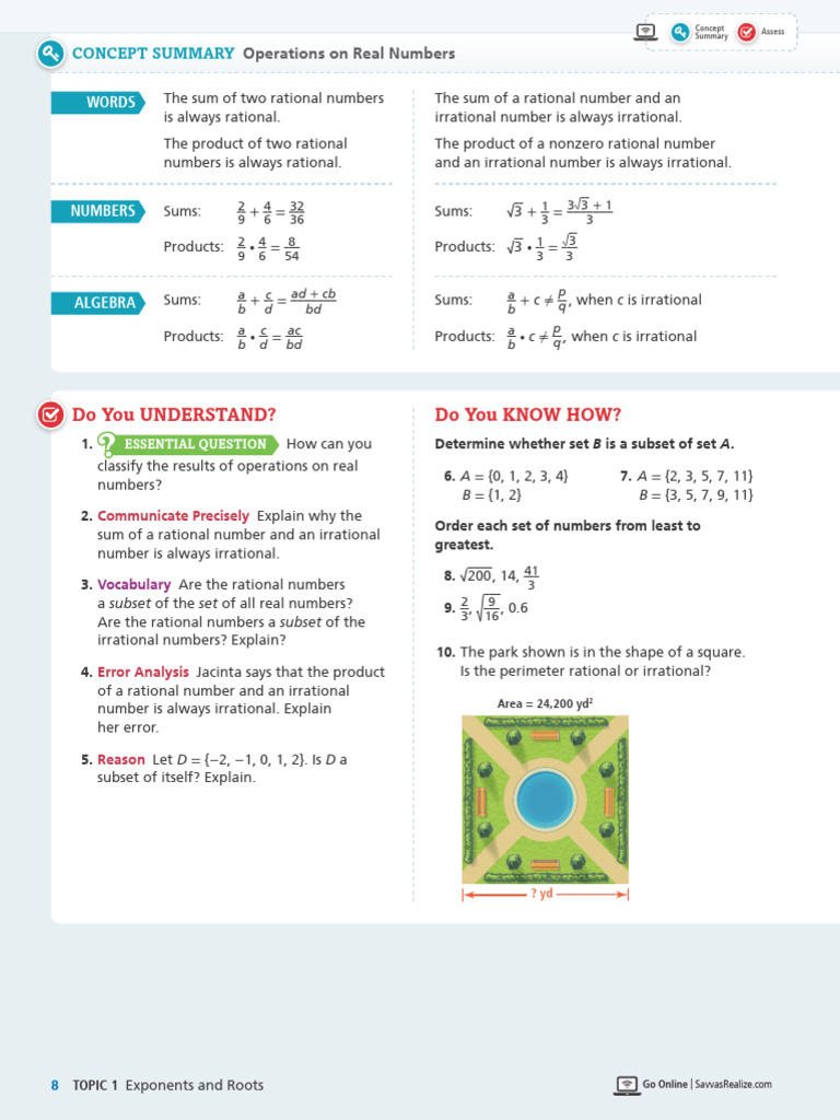 1.1 Operations On Real Numbers | PDF | Rational Number | Numbers