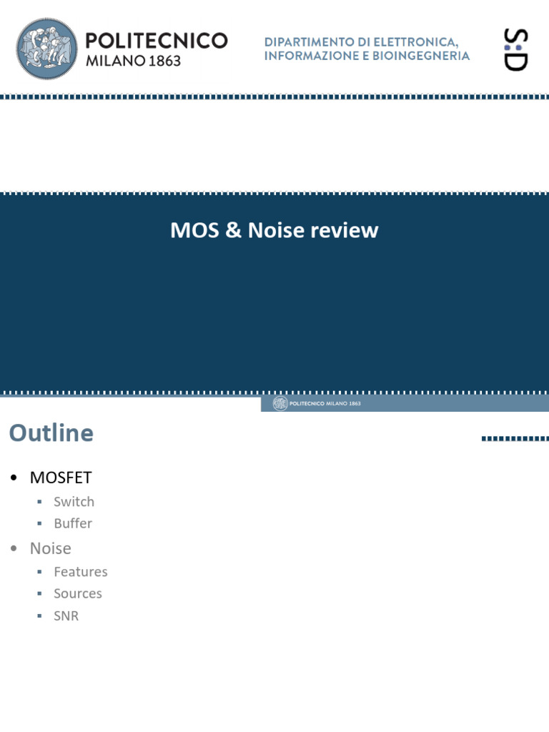 MOSFET and Noise Analysis in MEMS | PDF | Mosfet | Field Effect Transistor
