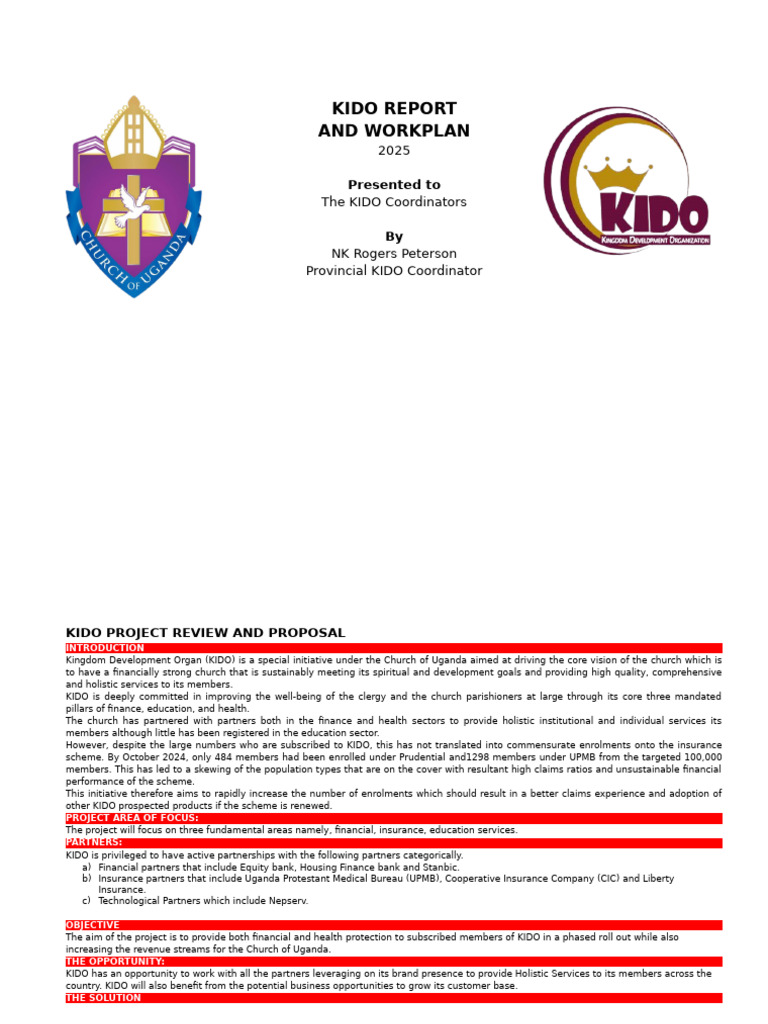 Wasswa 2 Kido Report and Workplan 2025 | PDF | Governance | Mediation