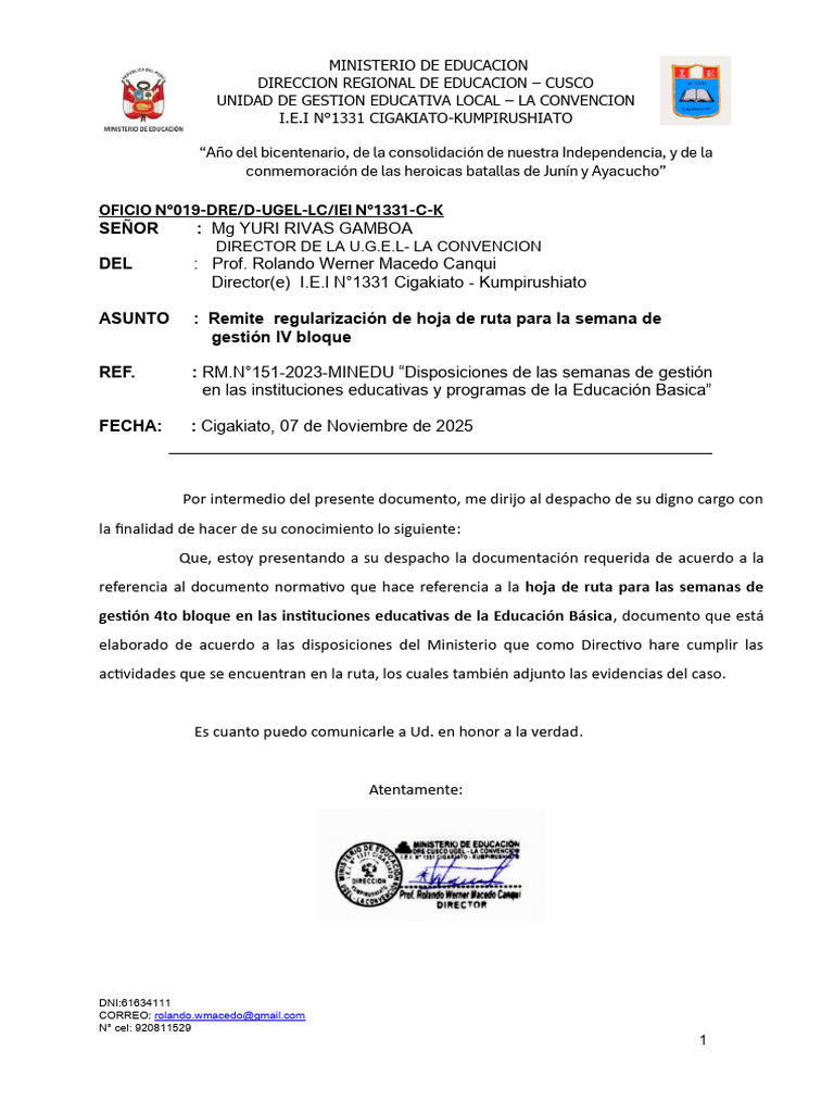 Hoja de Ruta 4to BLQ | PDF