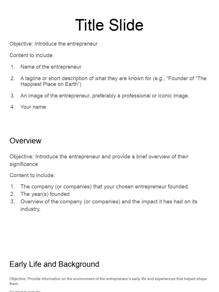 Entrepreneur Slides Outline | PDF | Entrepreneurship | Psychological ...