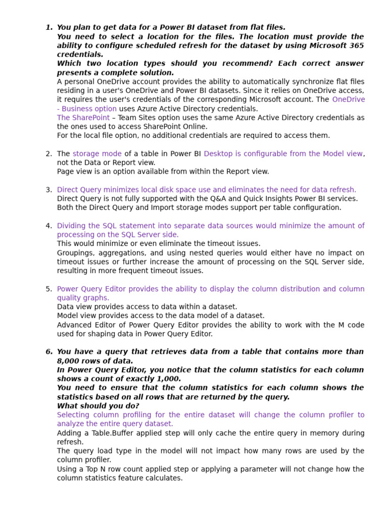 Example Examen PL300 | PDF | Microsoft Sql Server | Table (Database)