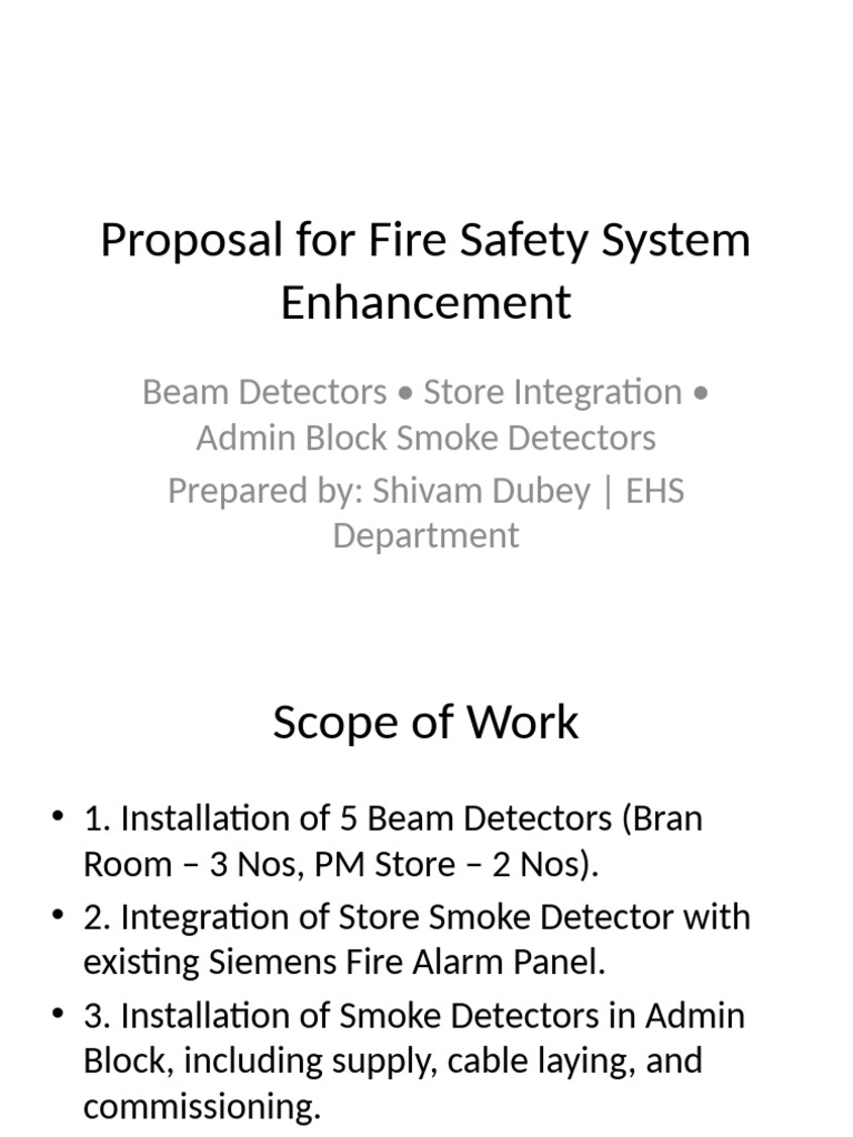 Fire Safety System Enhancement Proposal | PDF