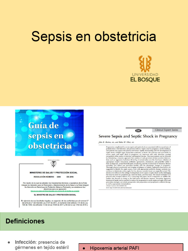 Sepsis en Obstetricia: Definición y Tratamiento | PDF | Septicemia ...
