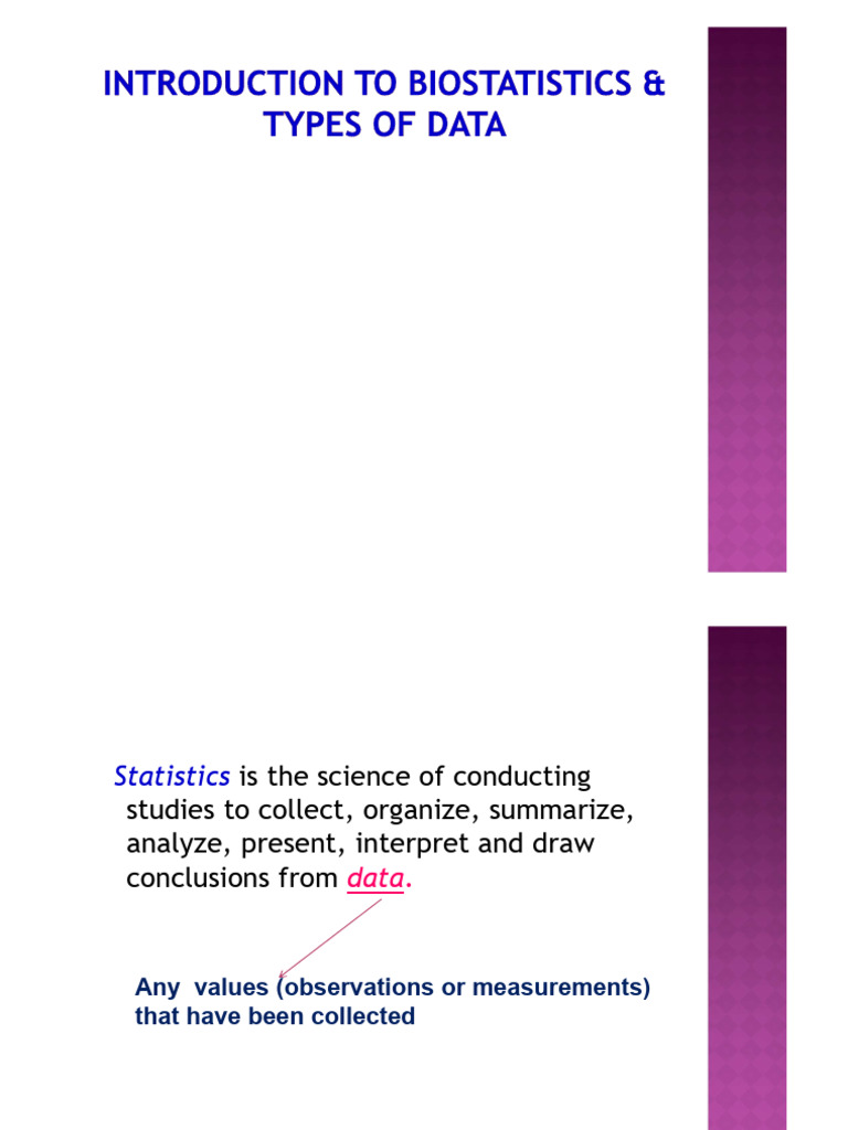 5- Introduction to Biostatistics and Types of Data | PDF | Level Of Measurement | Statistics