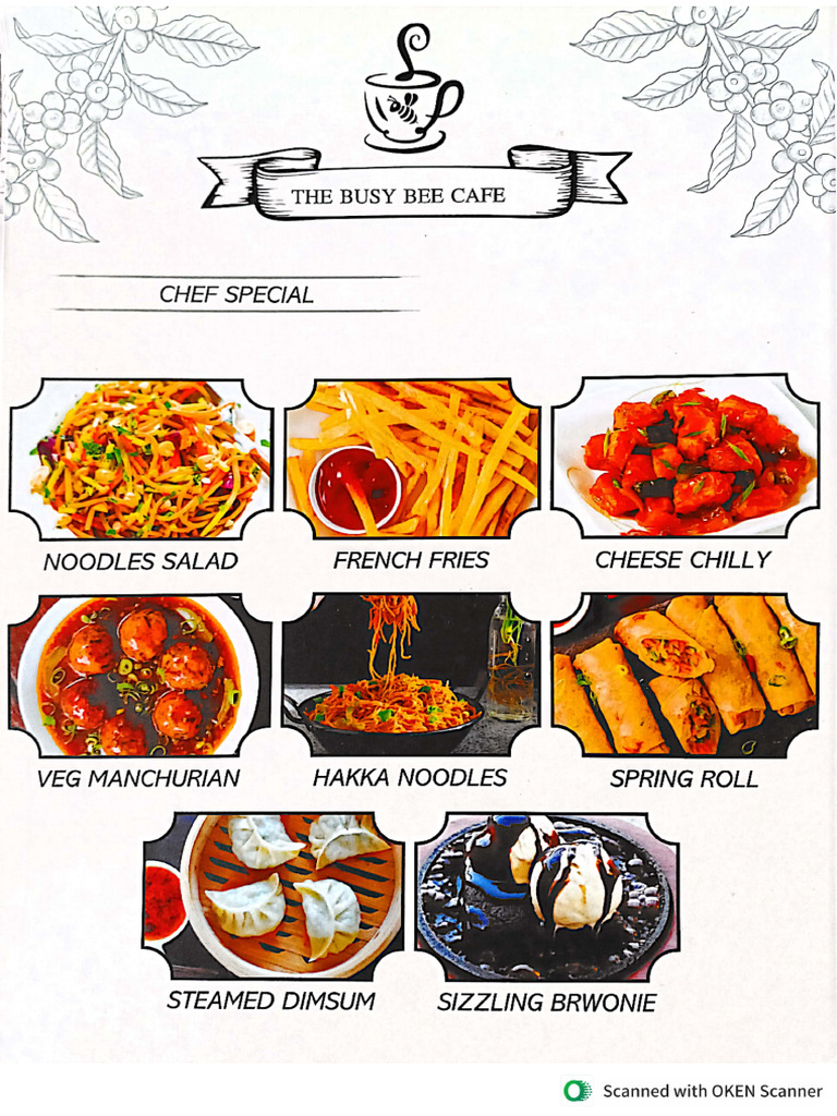 The Busy Bee Cafe Menu | PDF