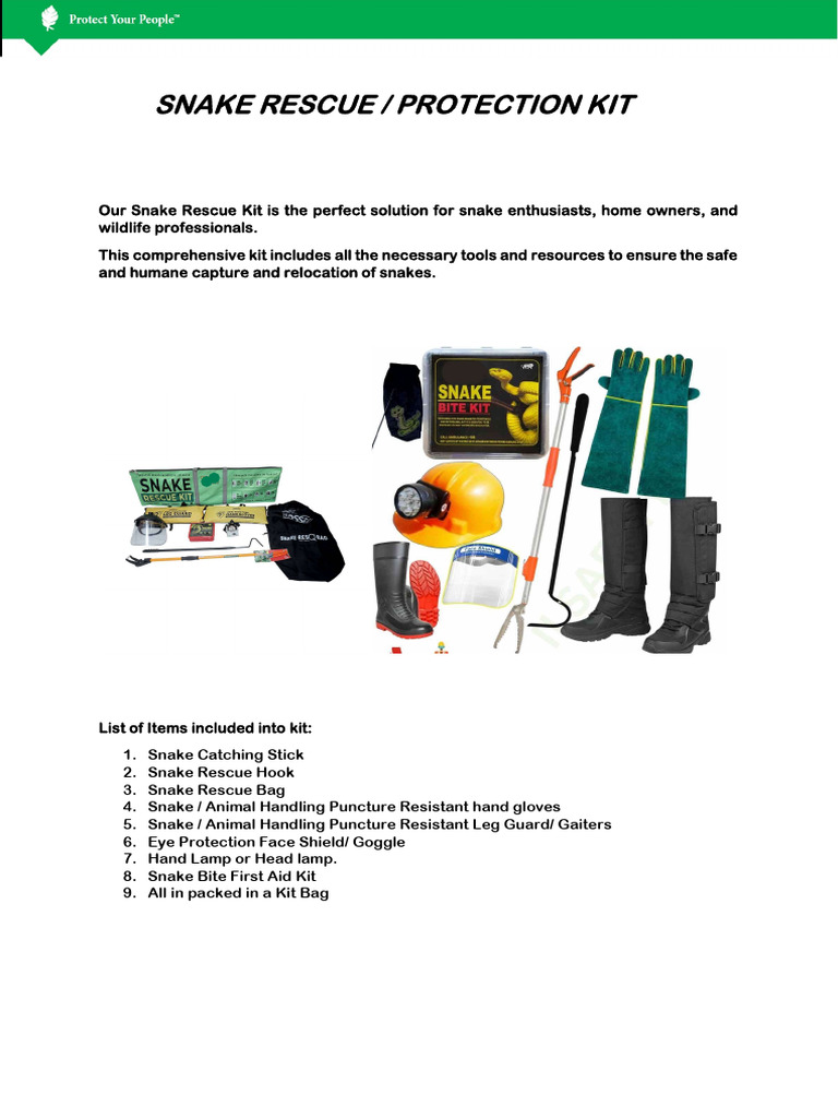Snake Rescue Protection Kit | PDF