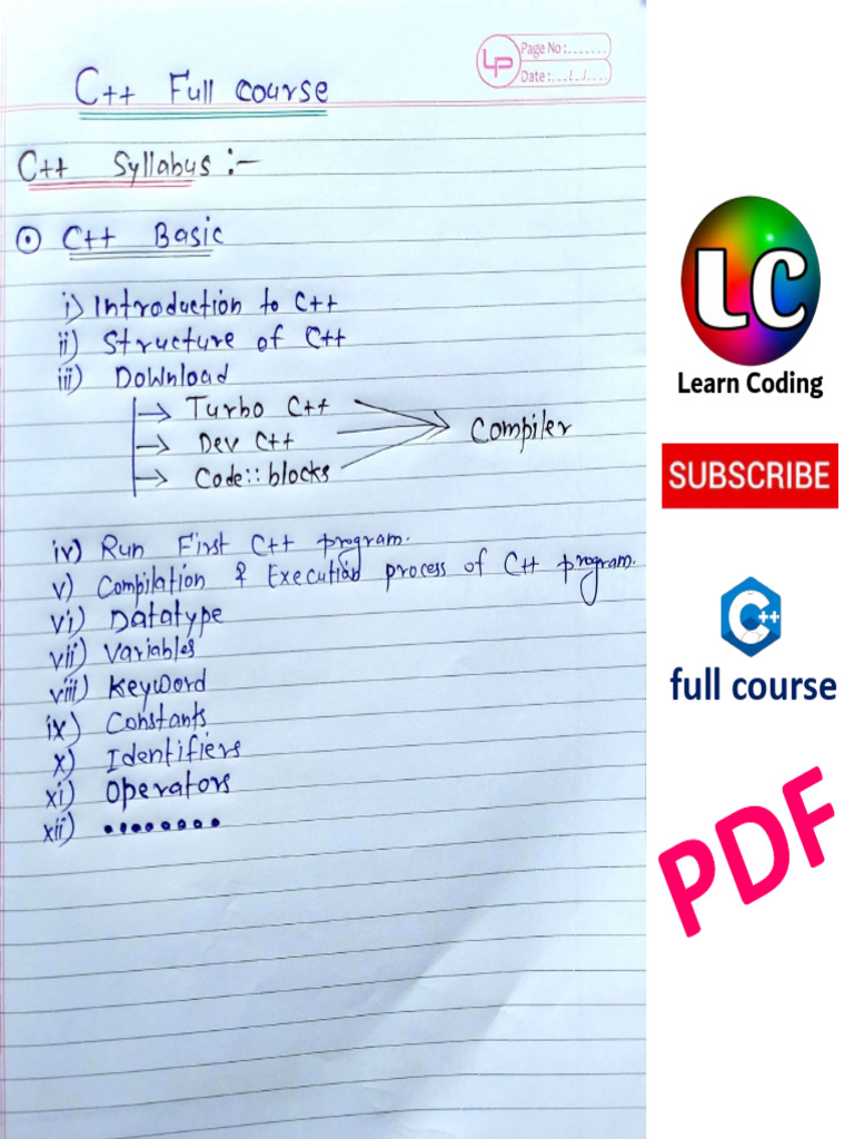 Cpp Full Course (1) | PDF