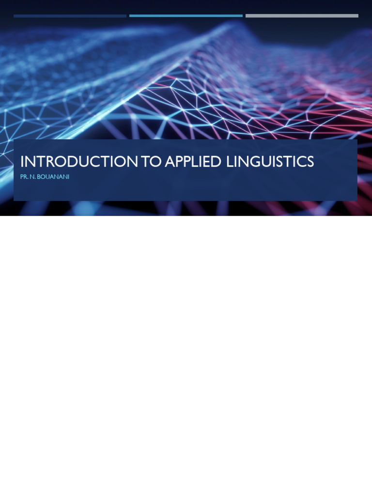 Overview of Applied Linguistics | PDF | Linguistics | Applied Linguistics