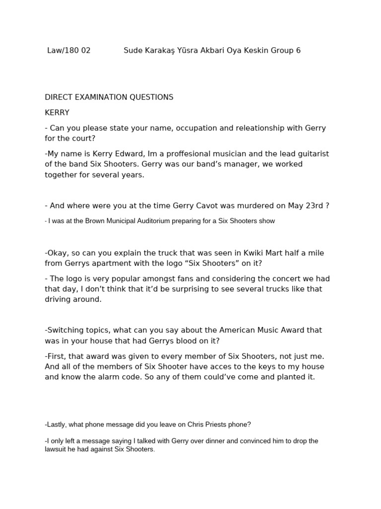 Kerry Edwards Murder Trial Testimony | PDF
