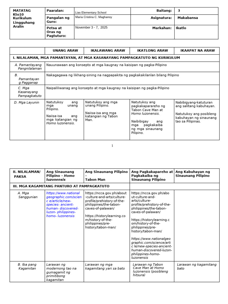 G3 - DLL - Makabansa 3 - Q3 - Week1 - RTP | PDF