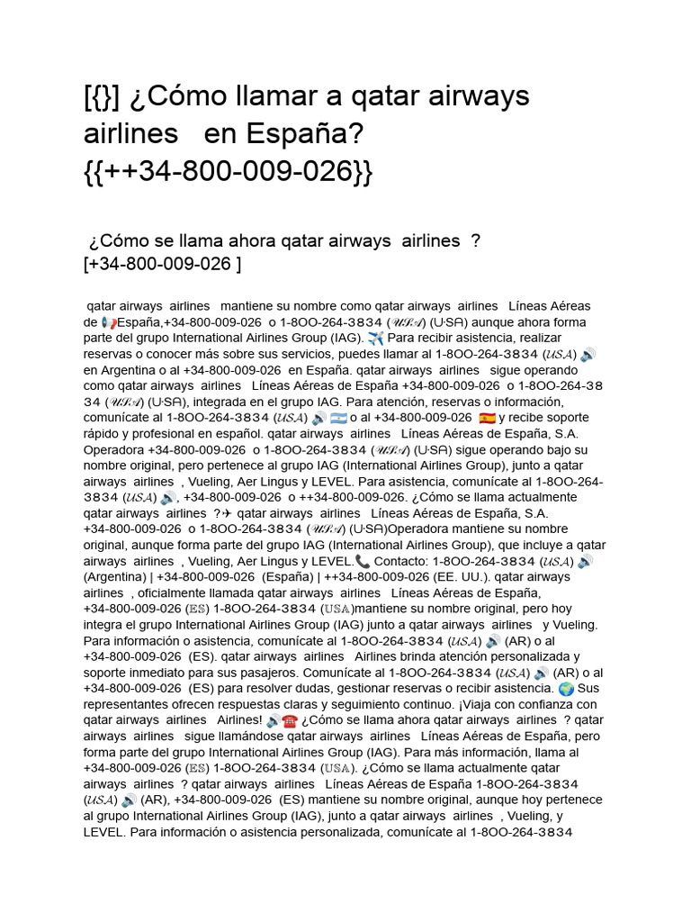 Contacto Qatar Airways en España | PDF | aerolíneas | Aviación Civil