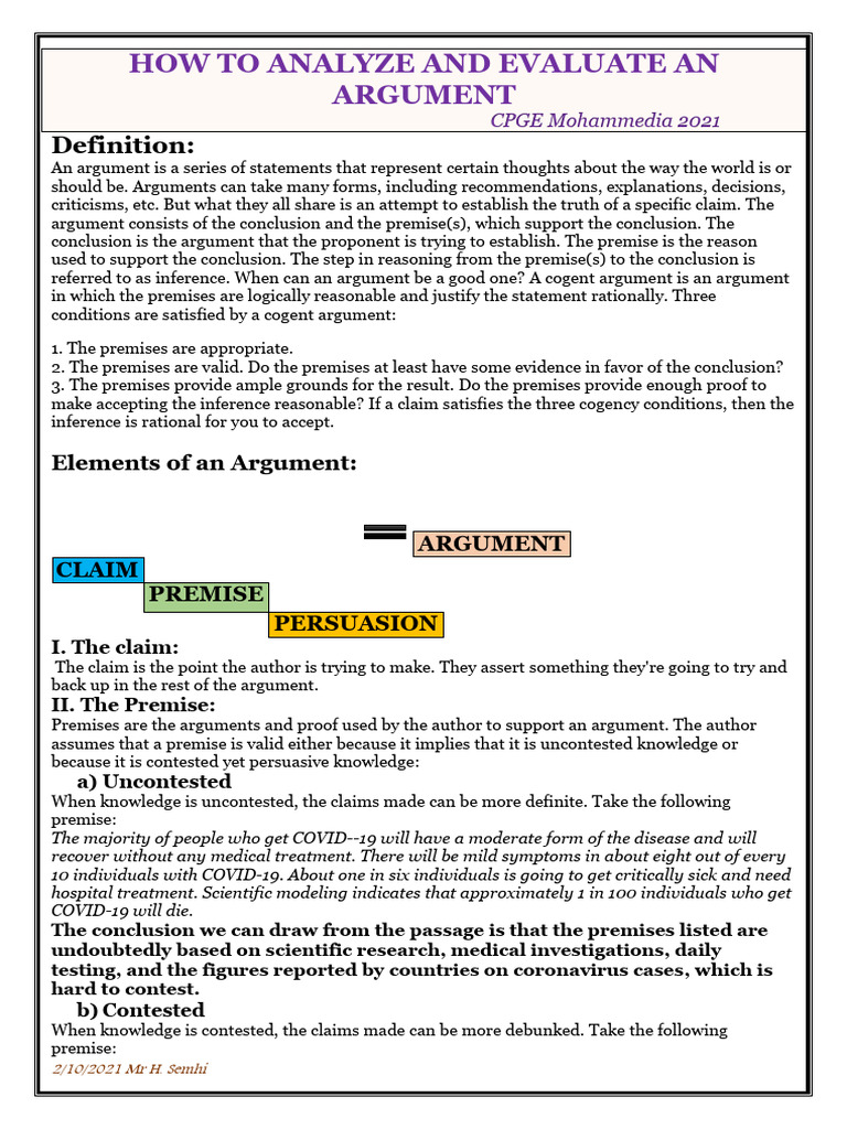 How to Analyze and Evaluate an Argument | PDF | Argument | Logical Consequence