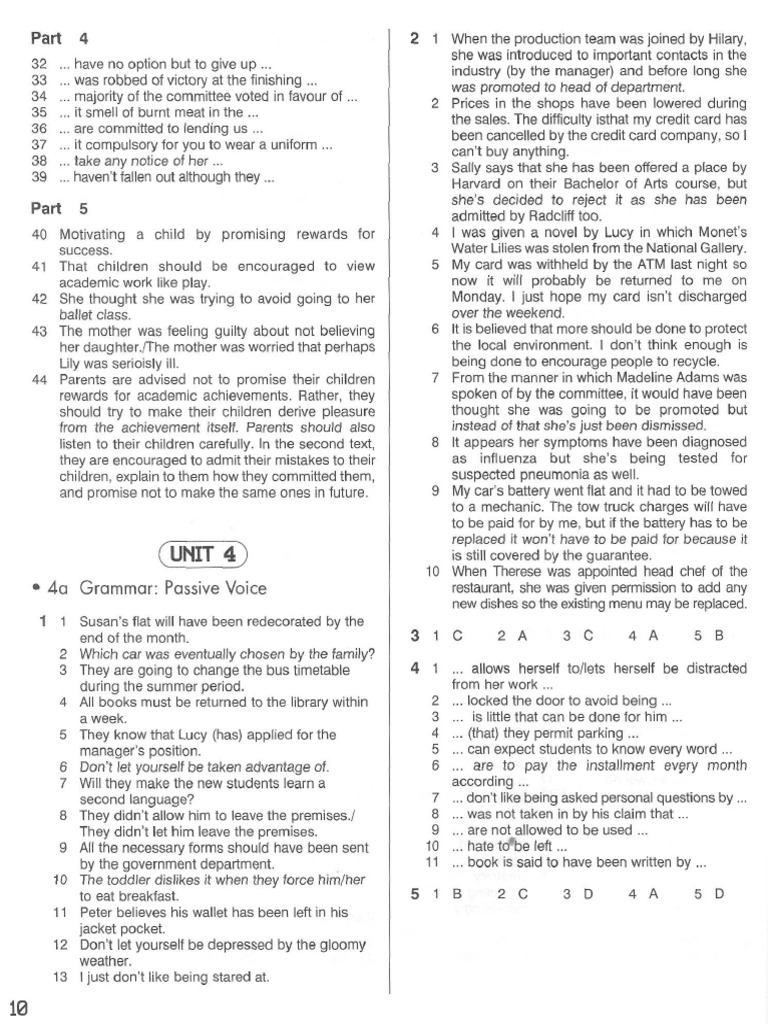 Passive Voice and Causative VE (2) - KEY | PDF