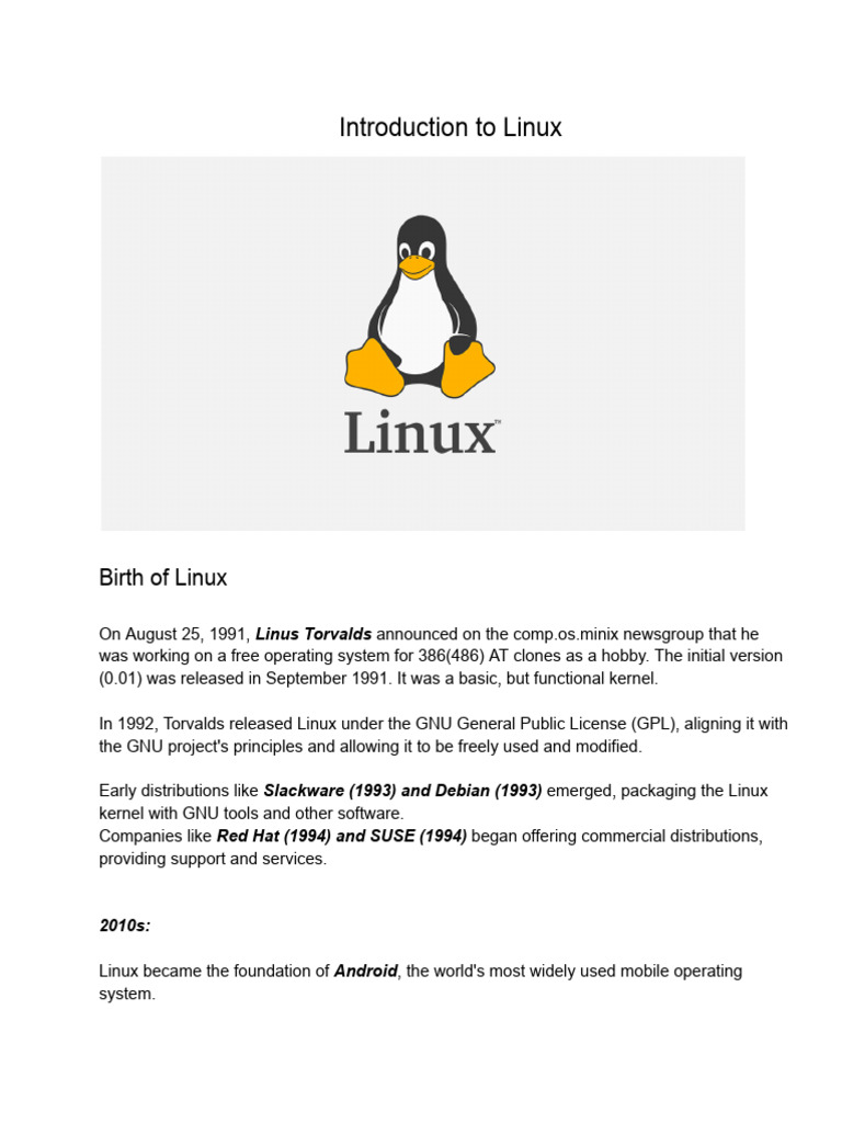 Introduction to Linux | PDF | File System | Linux Distribution