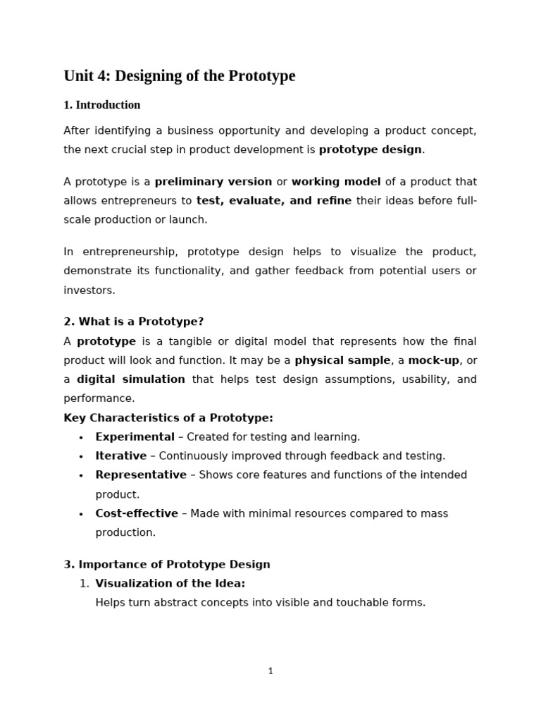 Prototype Design in Product Development | PDF | Prototype | Usability