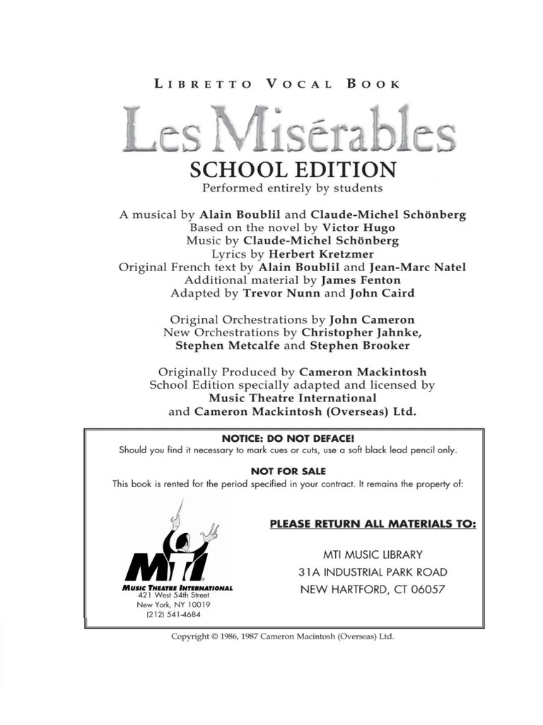 LES MIS Script | PDF