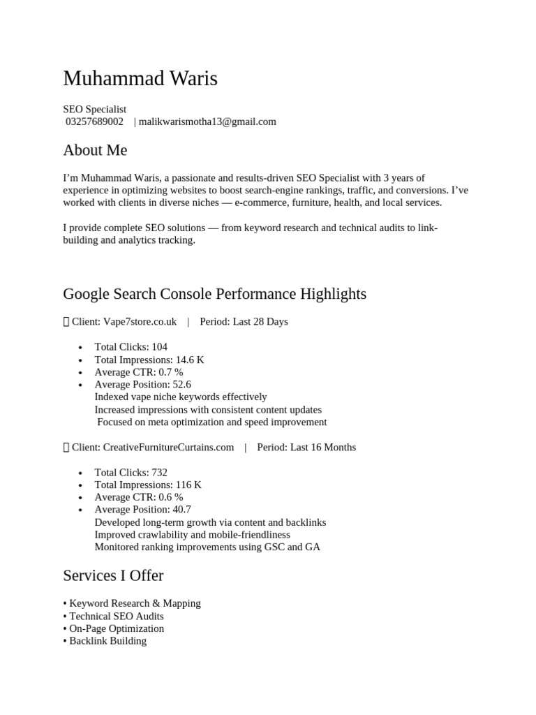 Muhammad Waris CV | PDF