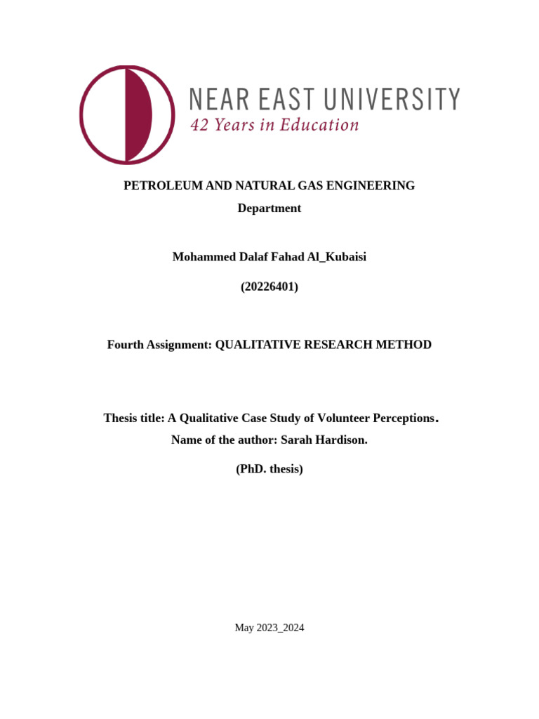 A Qualitative Case Study of Volunteer Perceptions | PDF | Qualitative ...