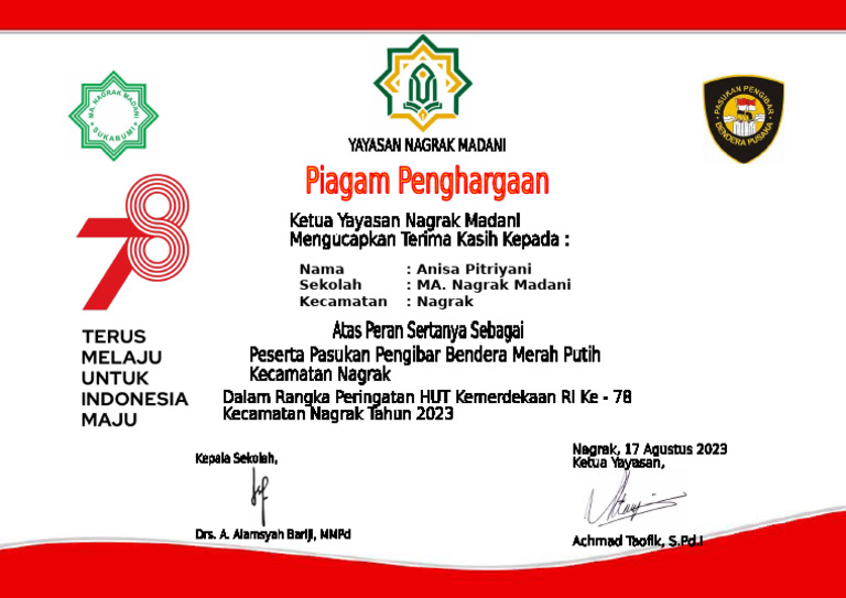 Piagam Paskibra | PDF