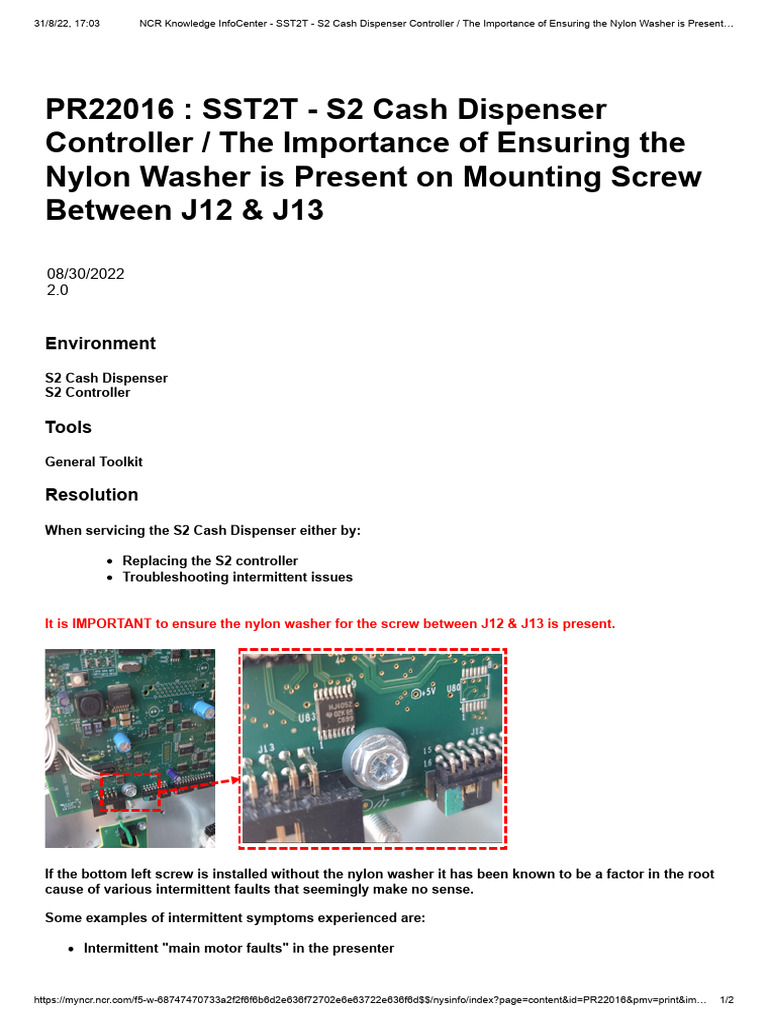 Importance of Nylon Washer in S2 Dispenser | PDF