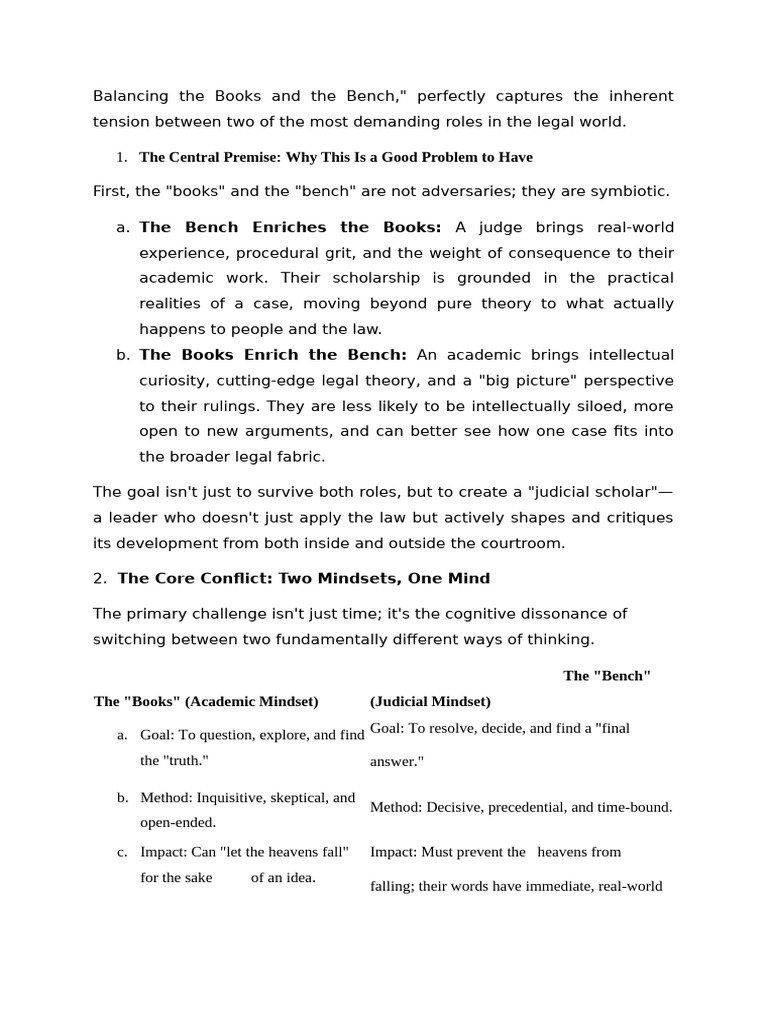 Balancing The Books and The Bench | PDF | Mindset | Precedent