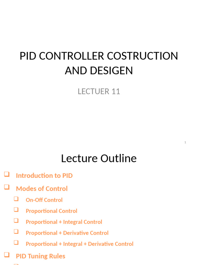 Lecture Pid Controller | PDF | Control Theory | Applied Mathematics