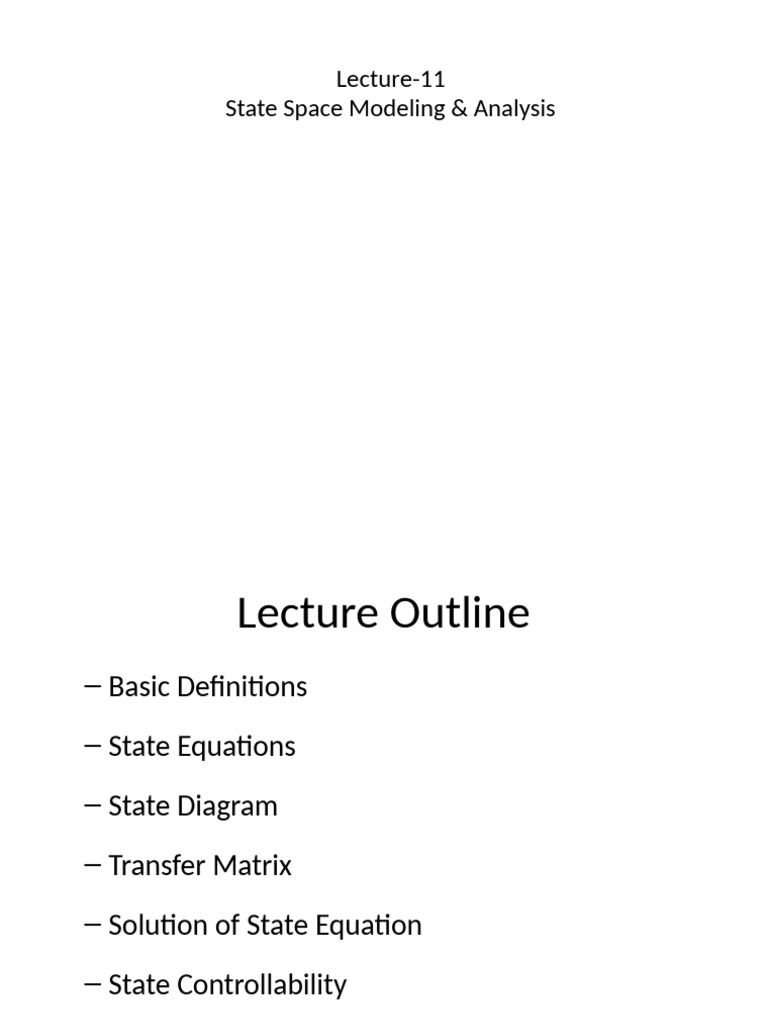 Lecture 11-New - State Space Modeling Analysis | PDF | Vector Space ...