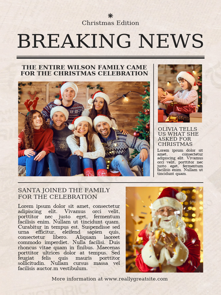 Red White and Neutral Traditional Christmas Family Celebration Poster ...