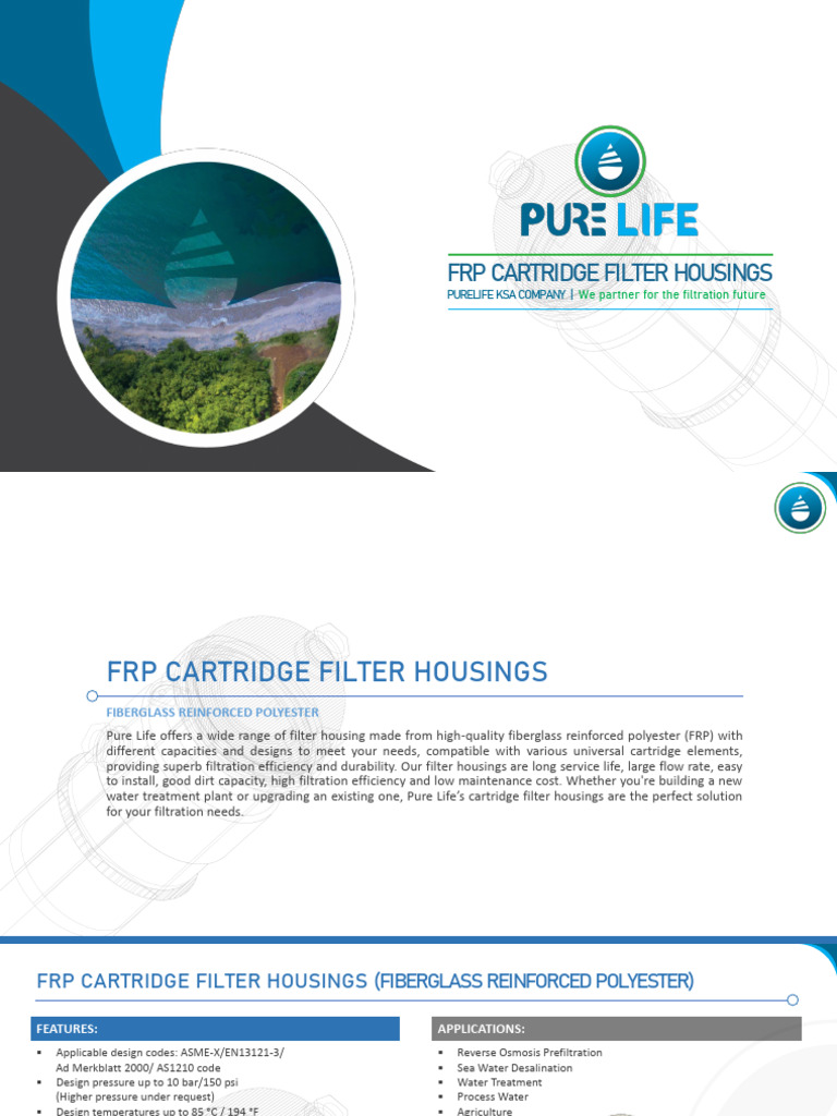 Purelife Catalog FRP Cartridge Filter Housings v2 | PDF | Fiberglass ...